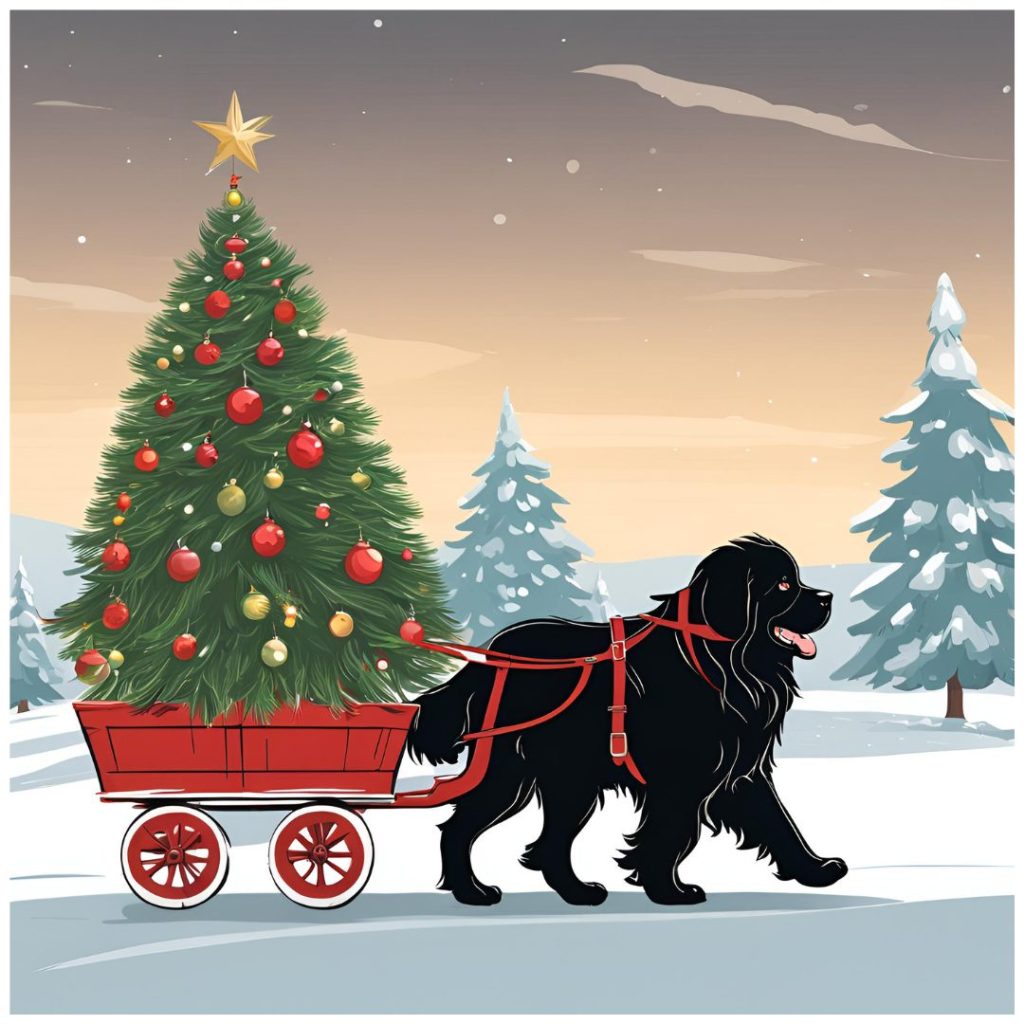 2024 Newfoundland Dog Christmas Tree Pull List - My Brown Newfies
